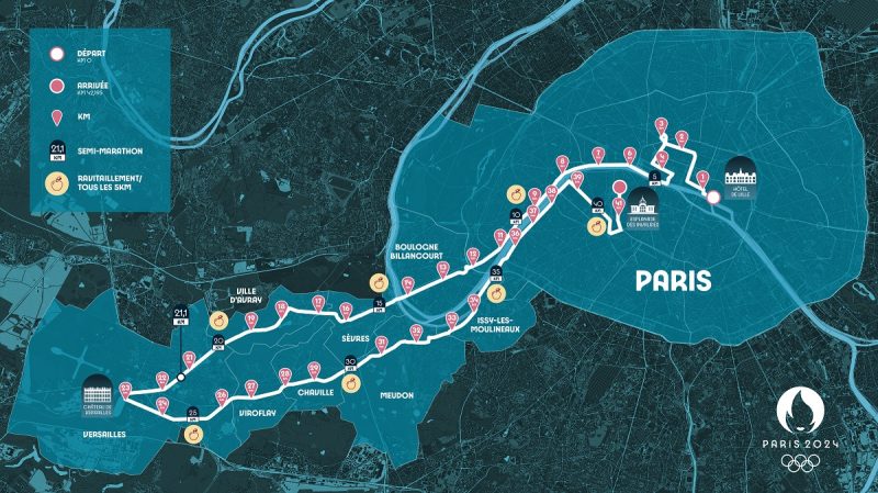 Découvrez le parcours du Marathon des JO de Paris 2024 - Jogging ...